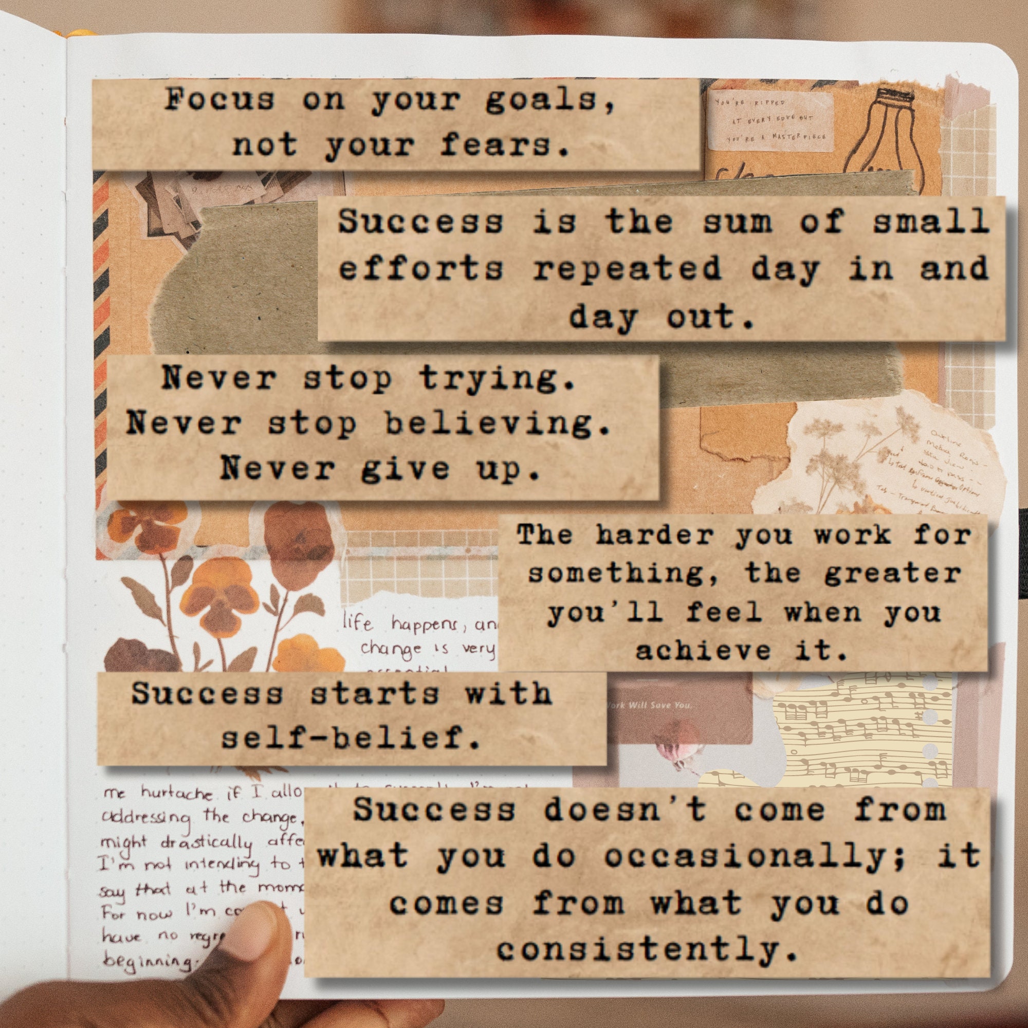 Printable Motivational Quotes for Junk Journal, Junk Journal Words ...