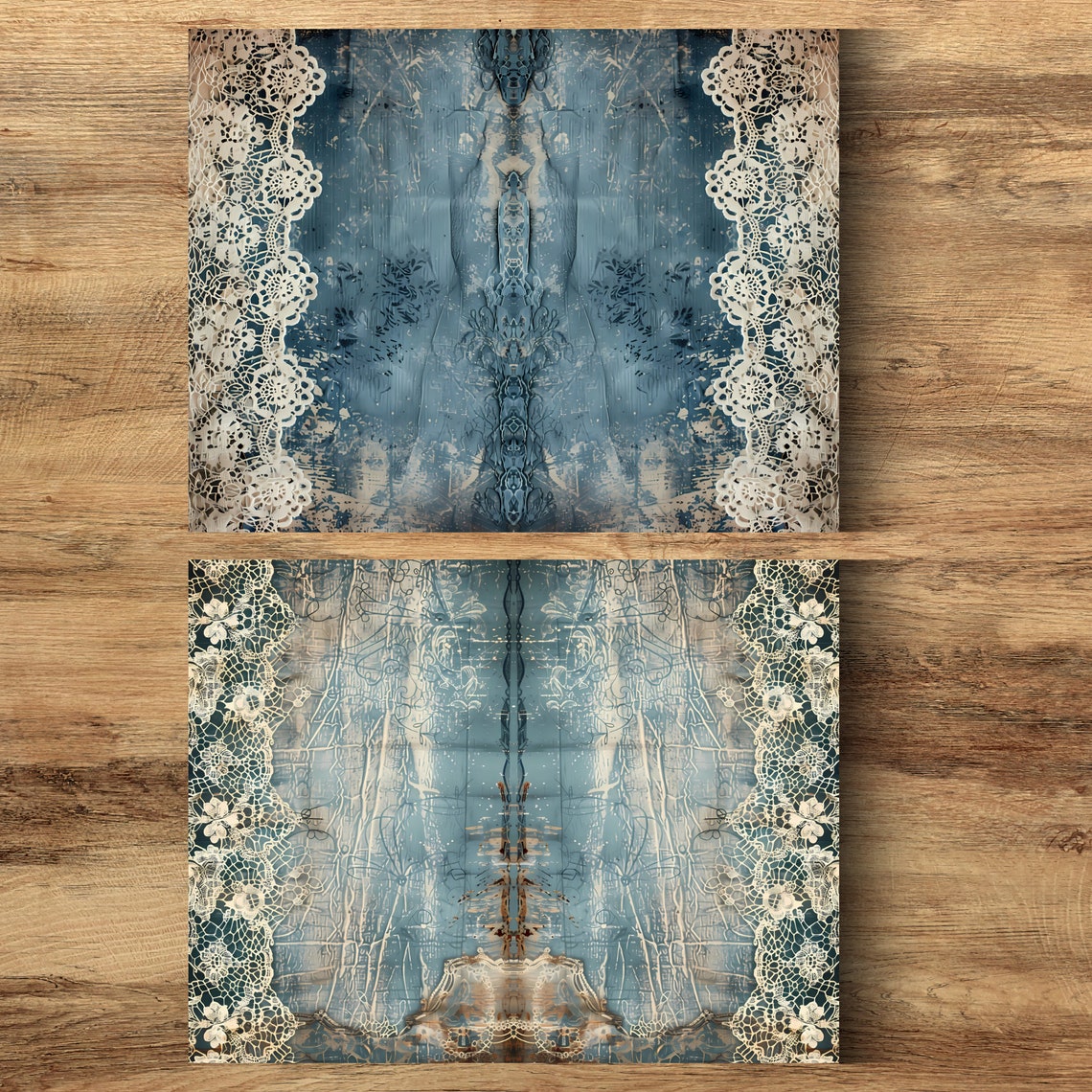Blue Whisper Vintage Lace Digital Paper: 8.5x11 Scrapbook (digital ...