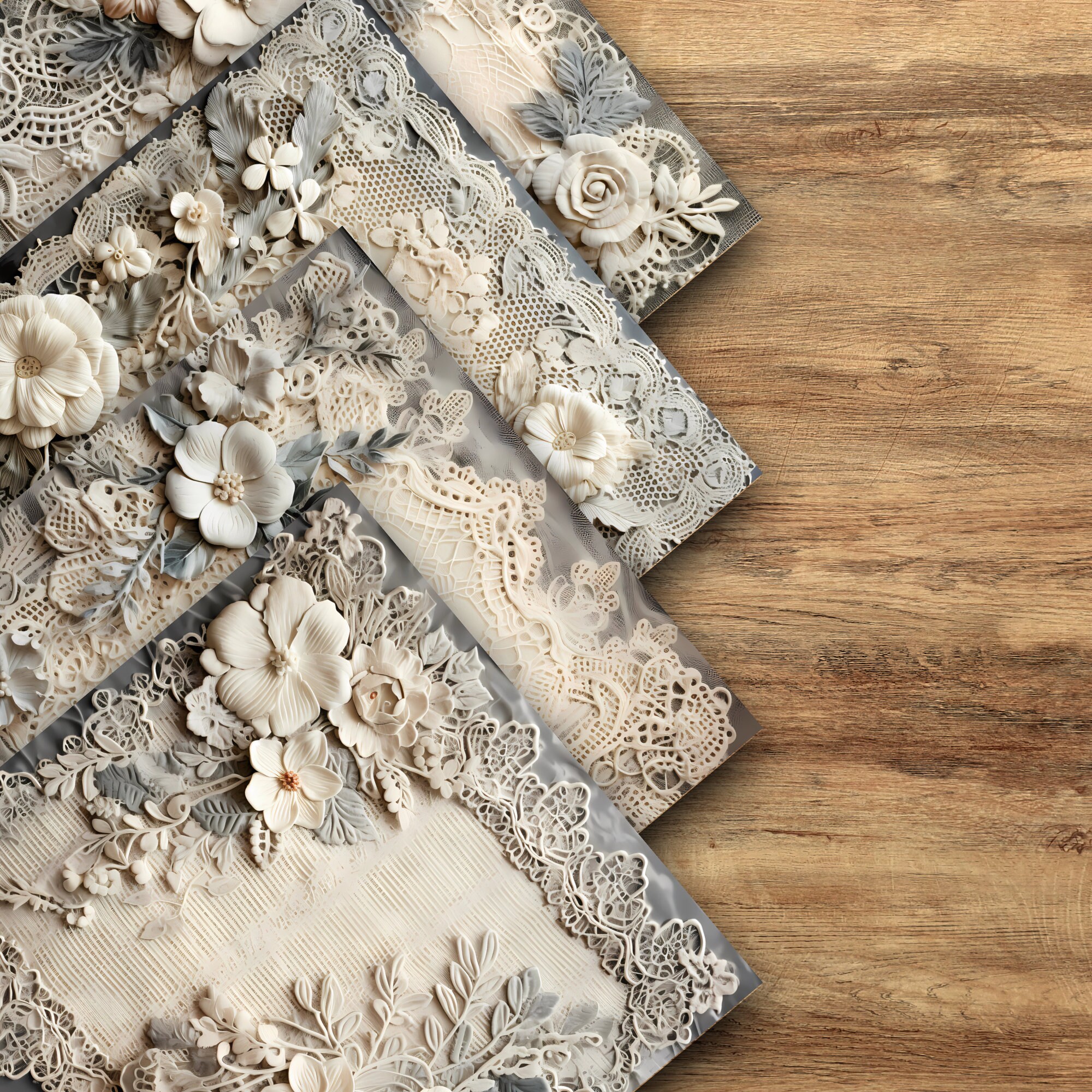 Vintage Lace Digital Paper Printable, Elegance Bloom Garden, Lace ...