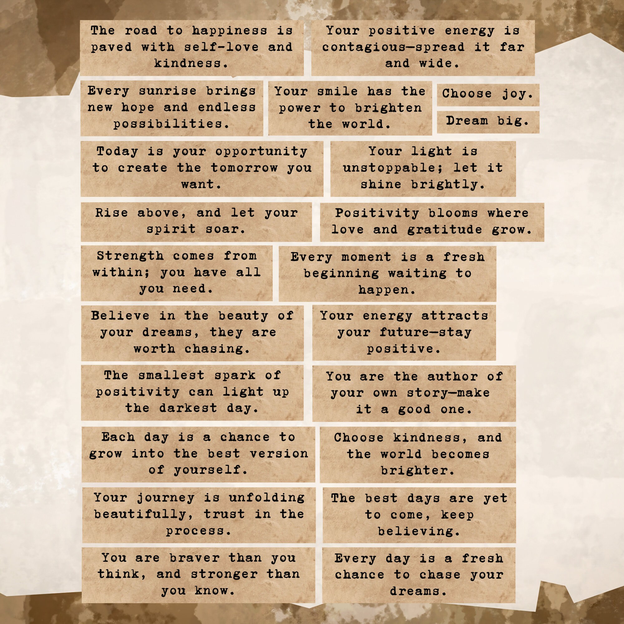 Printable Positive Quotes: Vintage Junk Journal Ephemera (digital ...