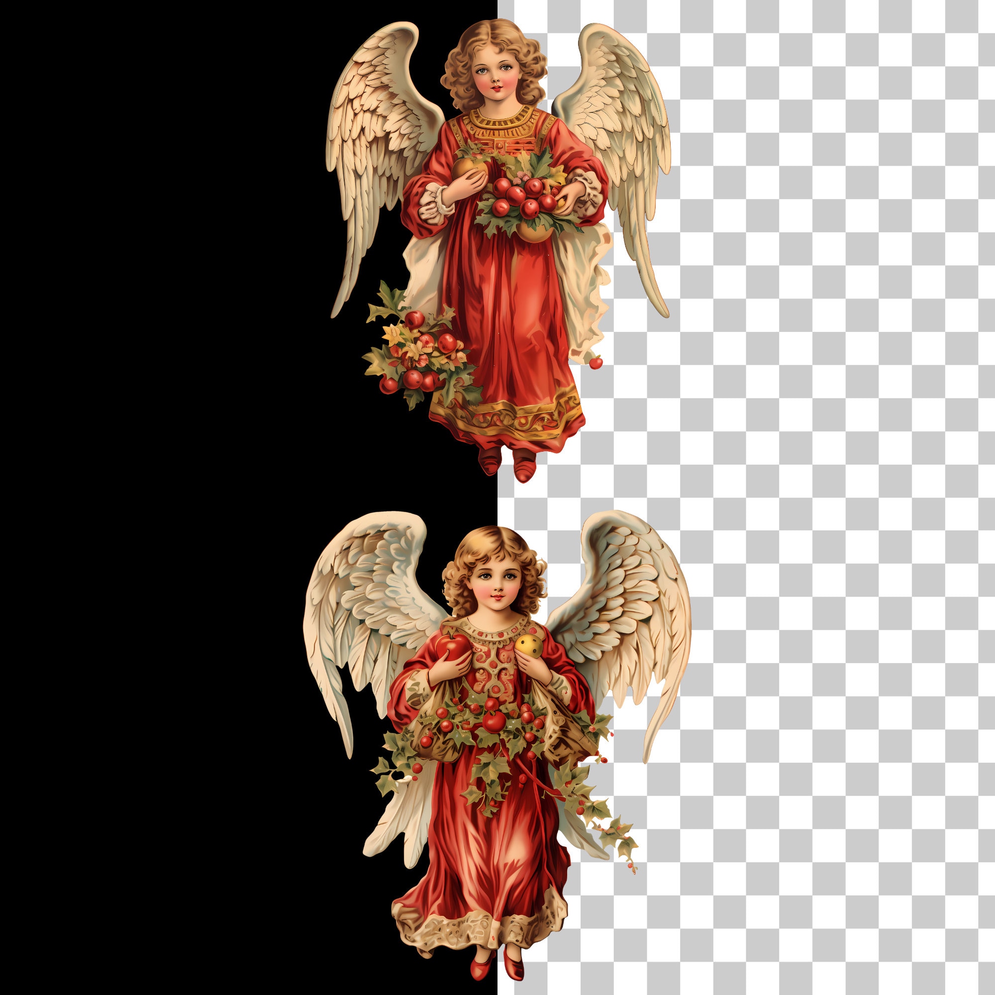 20 PNG Red Christmas Clipart Bundle PNG Santa Angels - Etsy