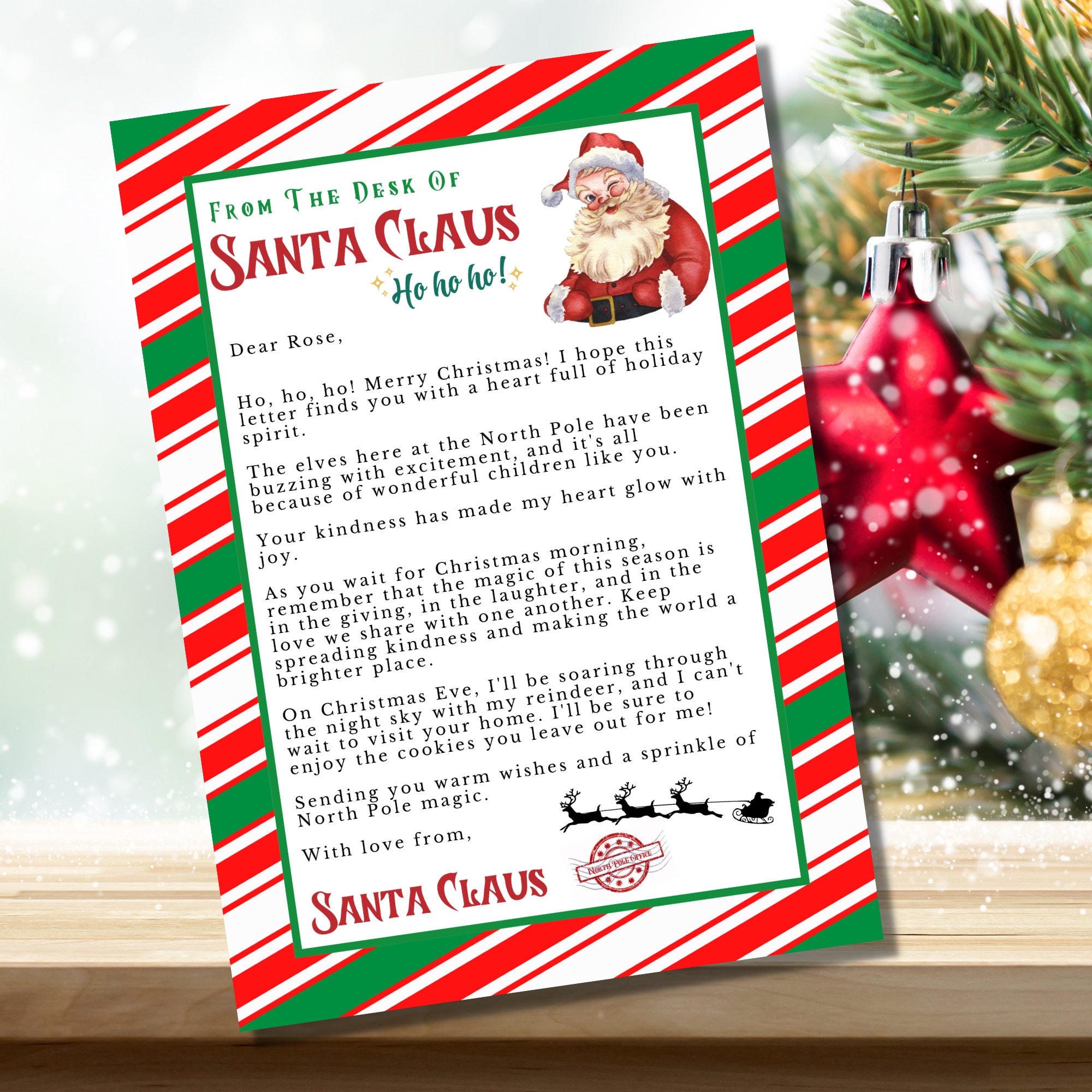 Personalized Santa Letters From the North Pole - Editable Canva ...