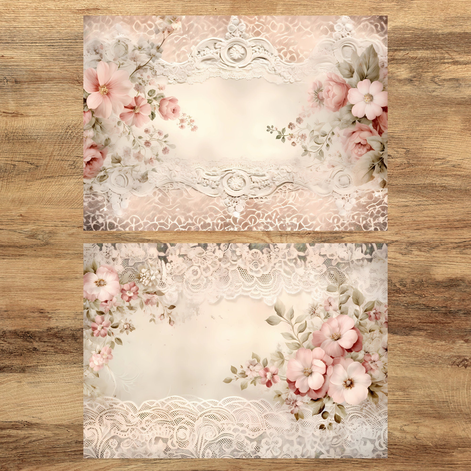 Vintage Lace Digital Paper: A4 Shabby Chic Floral (digital Download) - Etsy