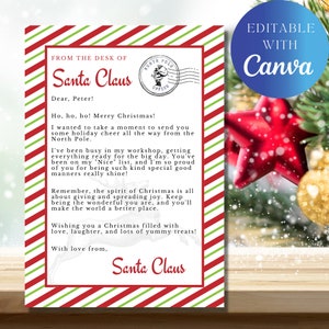 Personalized Santa Letters From the North Pole - Editable Canva ...