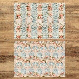 A4 Vintage Lace Digital Paper Printable, Delicate Garden Floral, Lace ...