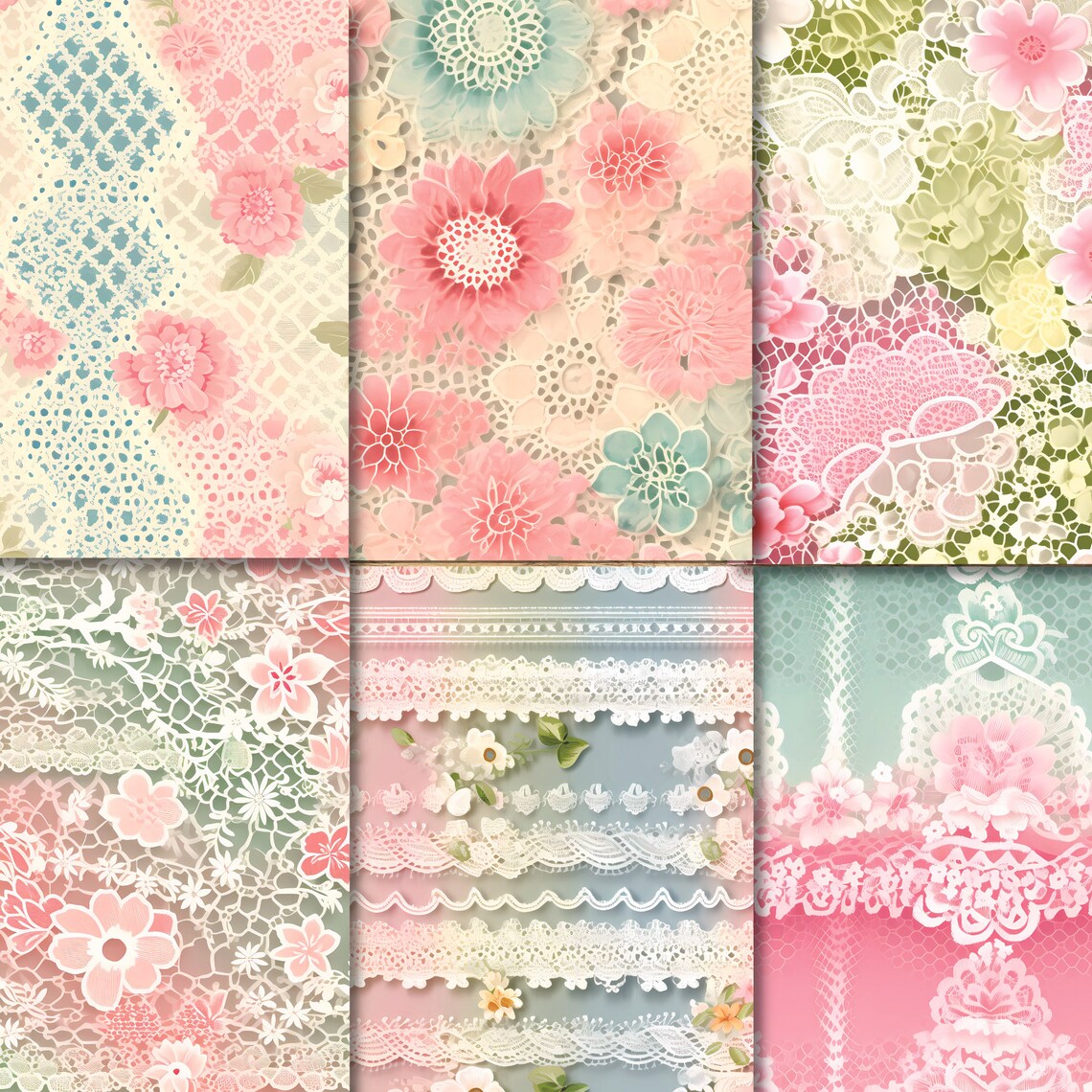 Vintage Lace Digital Paper Printable, Shabby Chic, Victorian, Lace ...