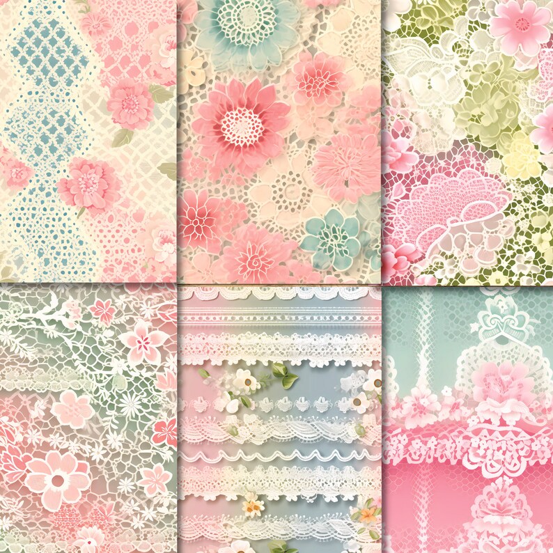 Vintage Lace Digital Paper Printable, Shabby Chic, Victorian, Lace ...