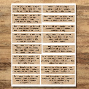 Printable Happy Quotes for Junk Journal, Happiness, Junk Journal Words ...