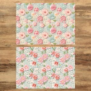 A4 Vintage Lace Digital Paper Printable, Charming Pastel Bloom, Lace ...