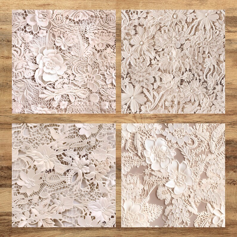 Vintage Lace Digital Paper: Antique White Scrapbook Kit (digital ...