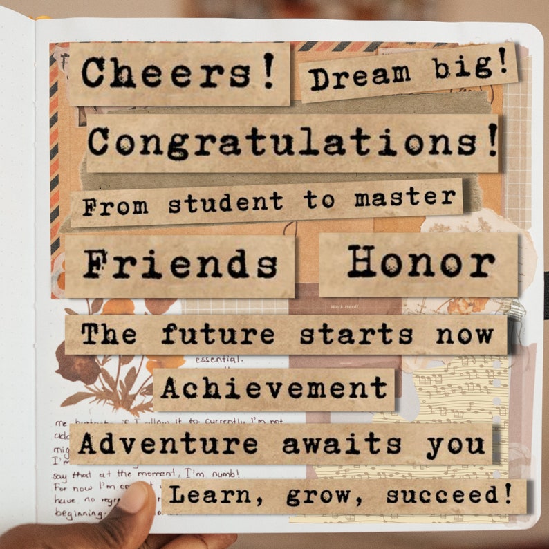 Graduation Saying Ephemera: Printable Journal Words (digital Download ...