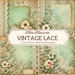 12x12" Vintage Lace Digital Paper Printable, Mint Memories, Lace ...