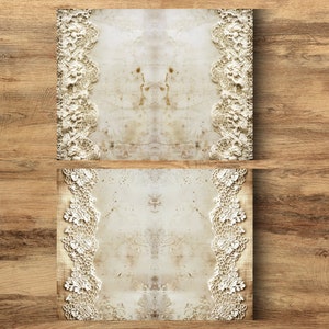 8.5x11" Vintage Lace Digital Paper Printable, Ethereal White Floral ...