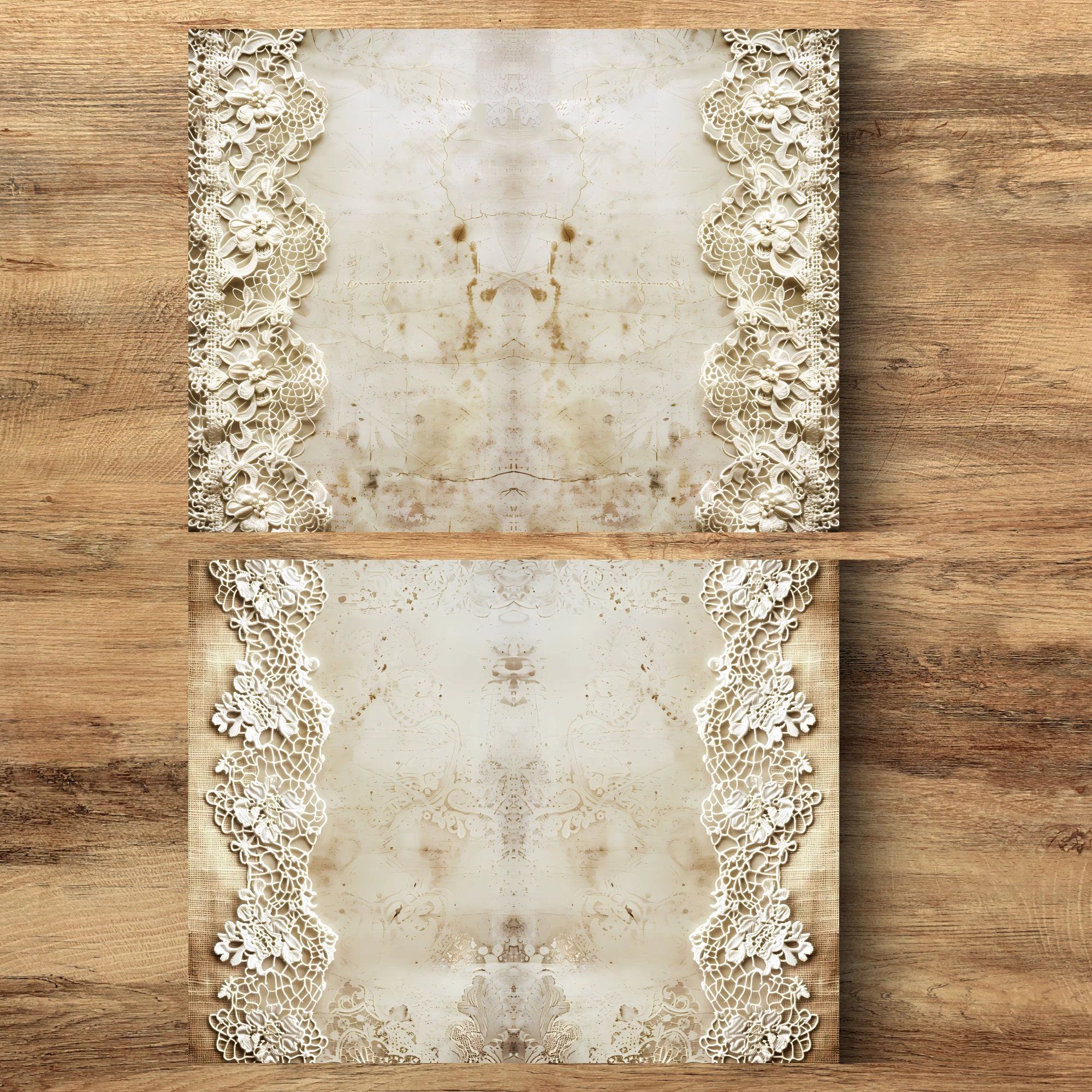 Vintage Lace Digital Paper: Ethereal White Floral Scrapbook (8.5x11 ...