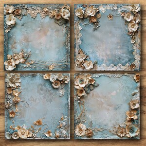 Vintage Lace Digital Paper Printable, Charm Robins Egg Blue, Lace ...