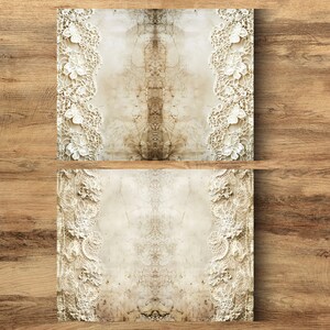 8.5x11" Vintage Lace Digital Paper Printable, Ethereal White Floral ...