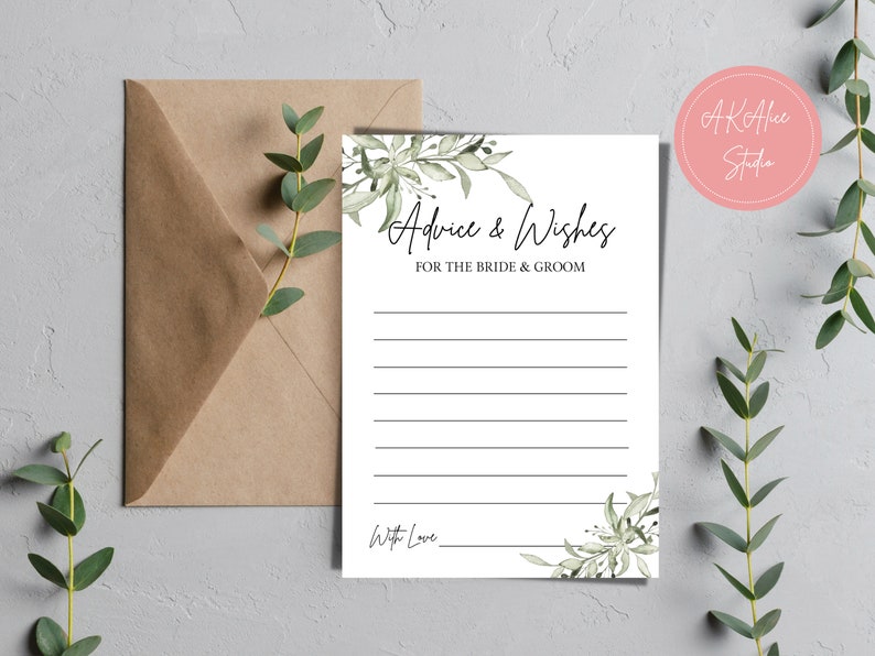 Printable Advice Cards For The Bride And Groom Wedding With Etsy