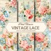 Vintage Lace Digital Paper Printable, Petal Tapestry Flowers, Lace ...