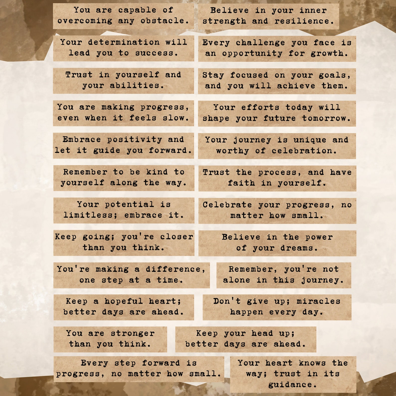 Printable Encouragement Sentiments, Vintage Junk Journal Ephemera ...