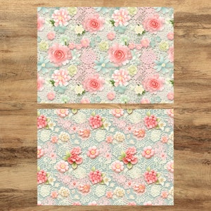 A4 Vintage Lace Digital Paper Printable, Charming Pastel Bloom, Lace ...