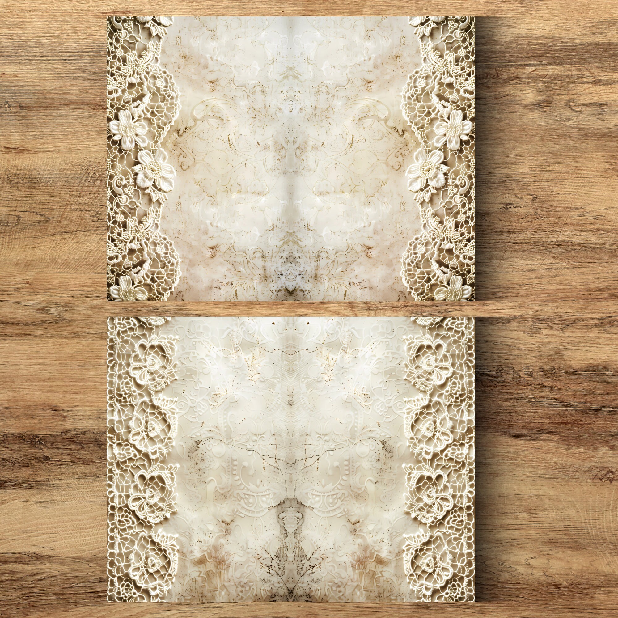 Vintage Lace Digital Paper: Ethereal White Floral Scrapbook (8.5x11 ...