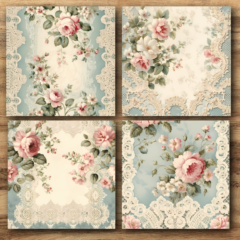 Vintage Lace Digital Paper Printable, Flowers Lace, Victorian, Lace ...