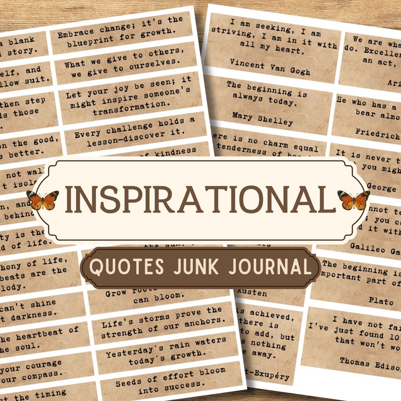 Printable Inspirational Quotes for Junk Journal, Junk Journal Words ...