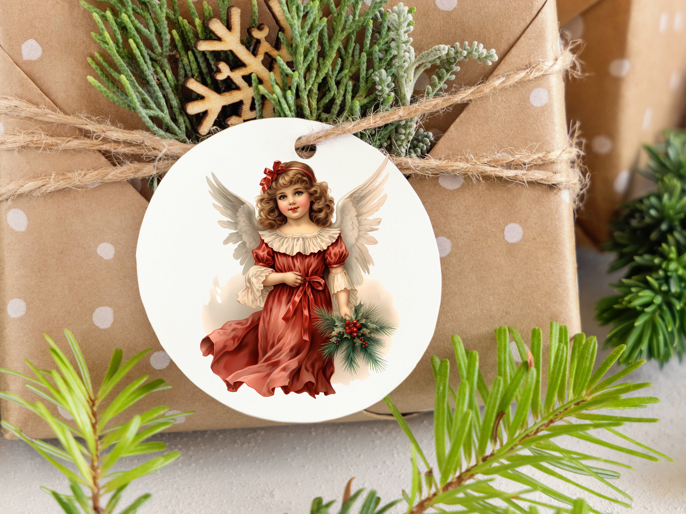 10 Christmas Clipart Bundle PNG, Santa, Angels Ornaments, Vintage Retro ...