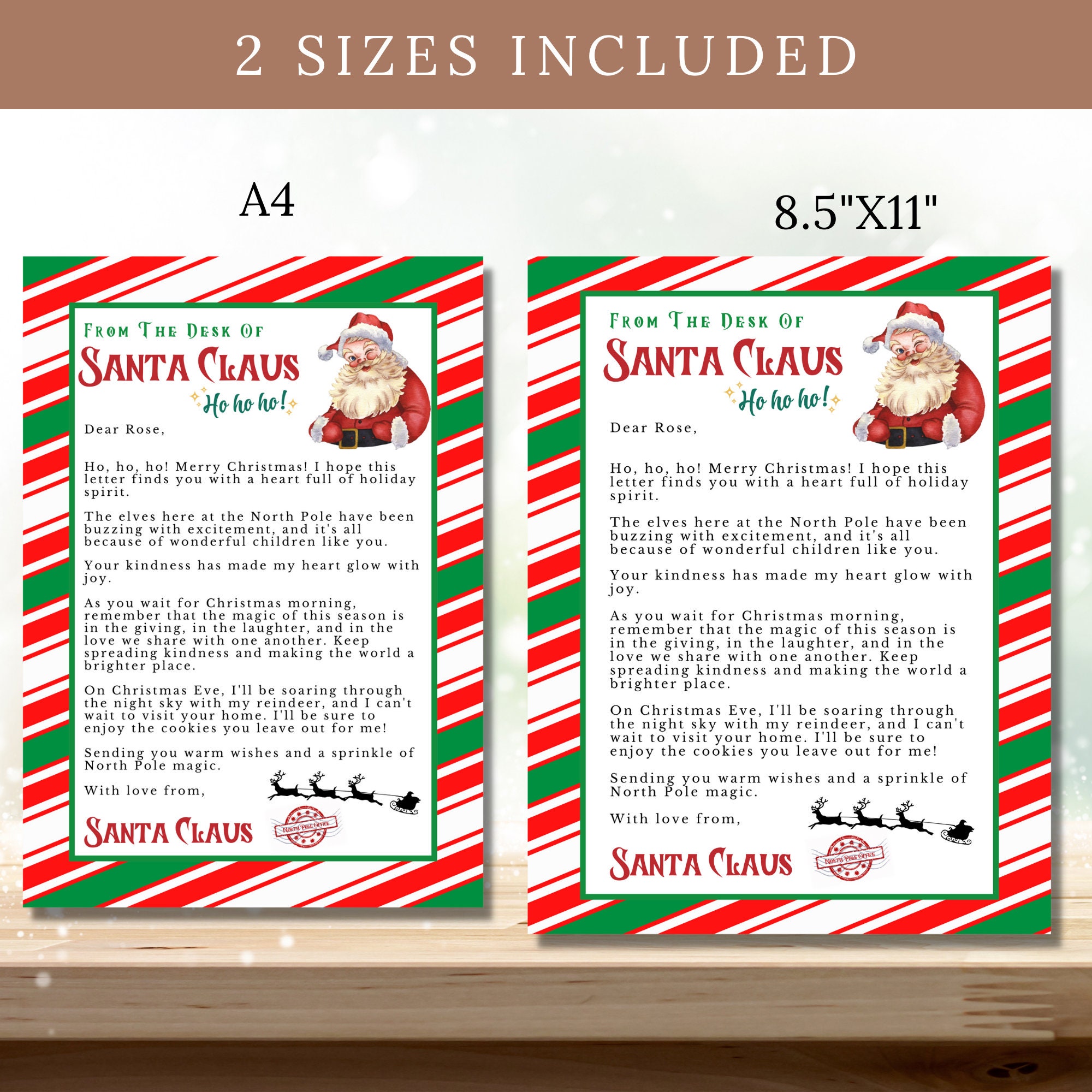 Personalized Santa Letters From the North Pole - Editable Canva ...