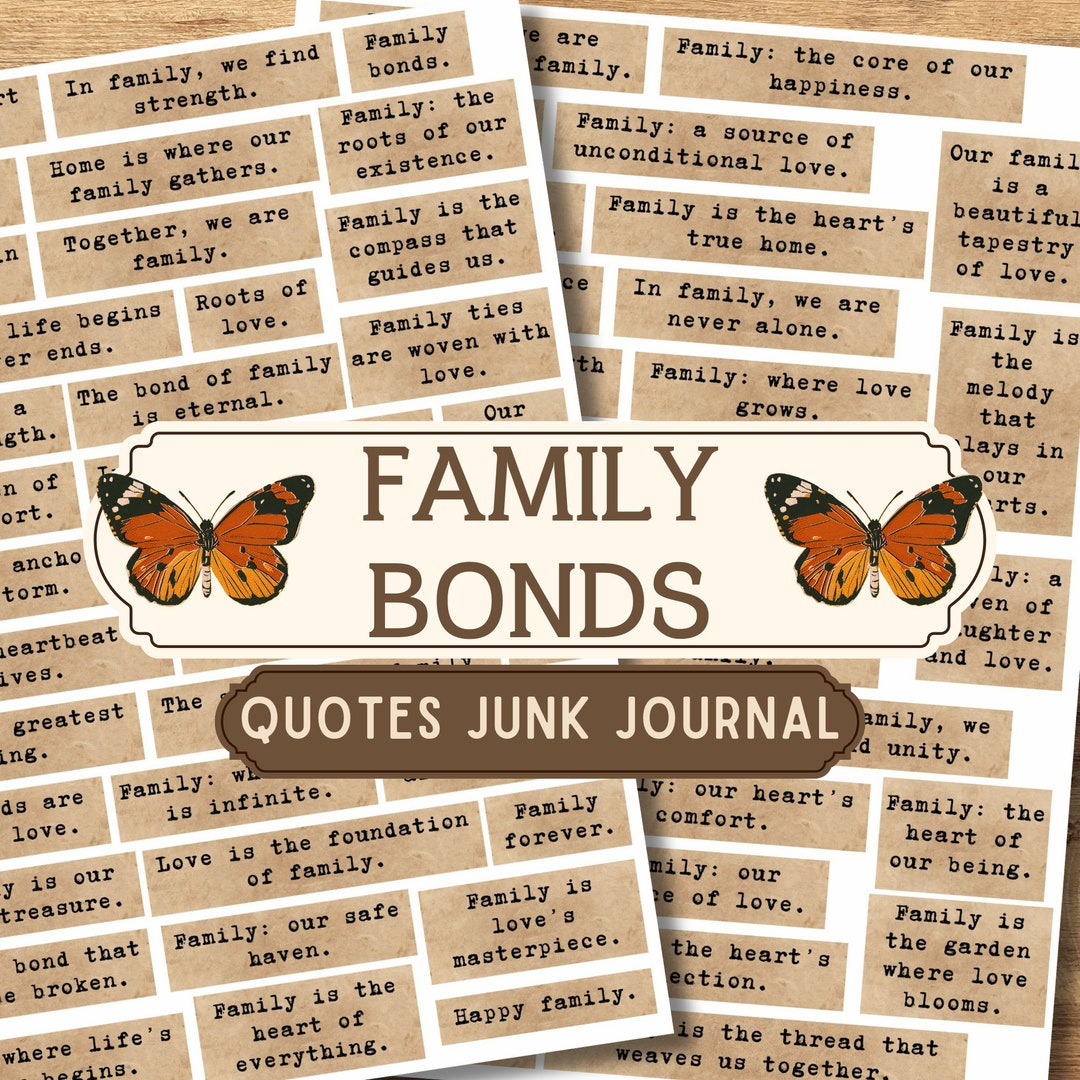 Family Bonds Quotes: Vintage Junk Journal Words (digital Download) - Etsy
