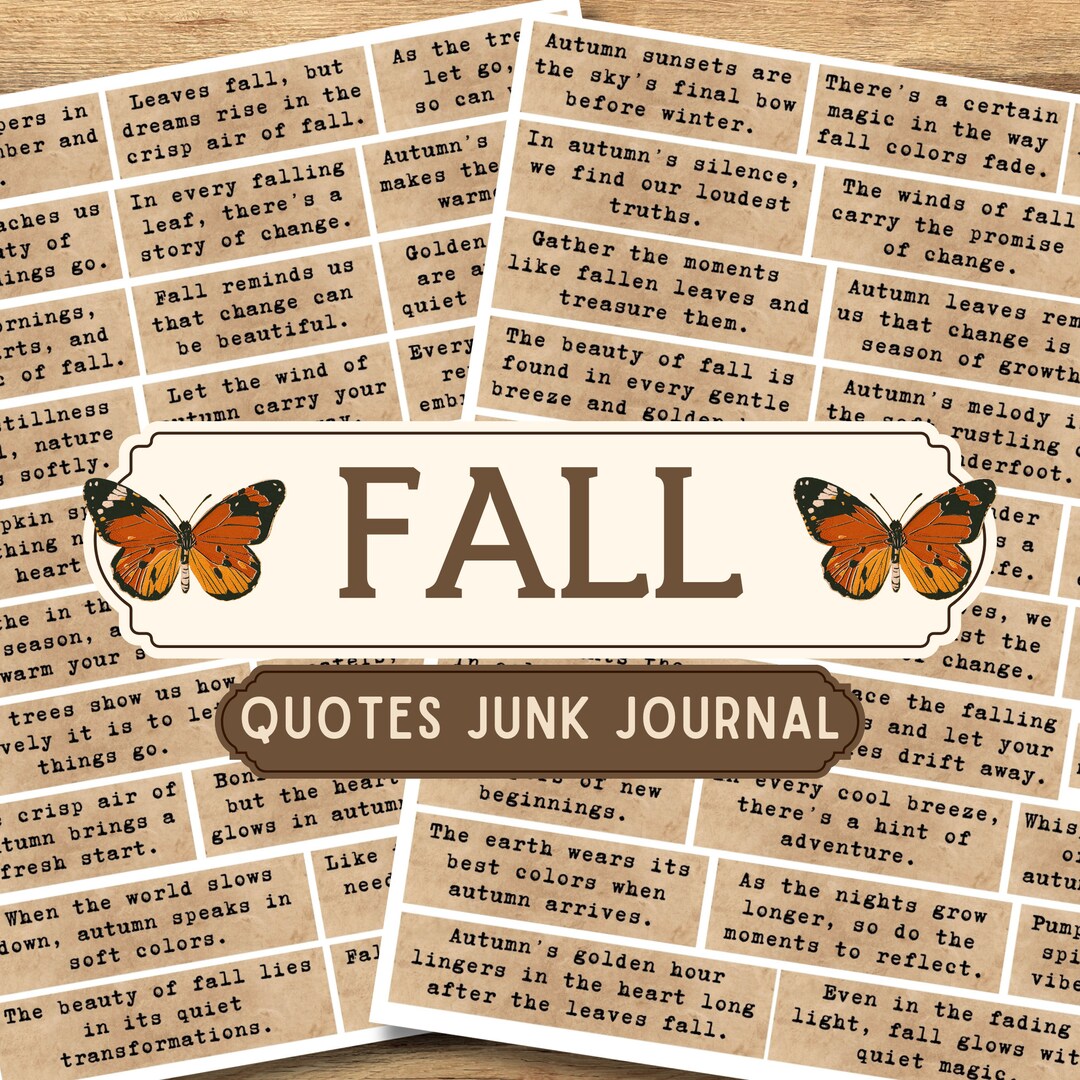 Printable Fall Quotes: Junk Journal Ephemera (digital Download) - Etsy