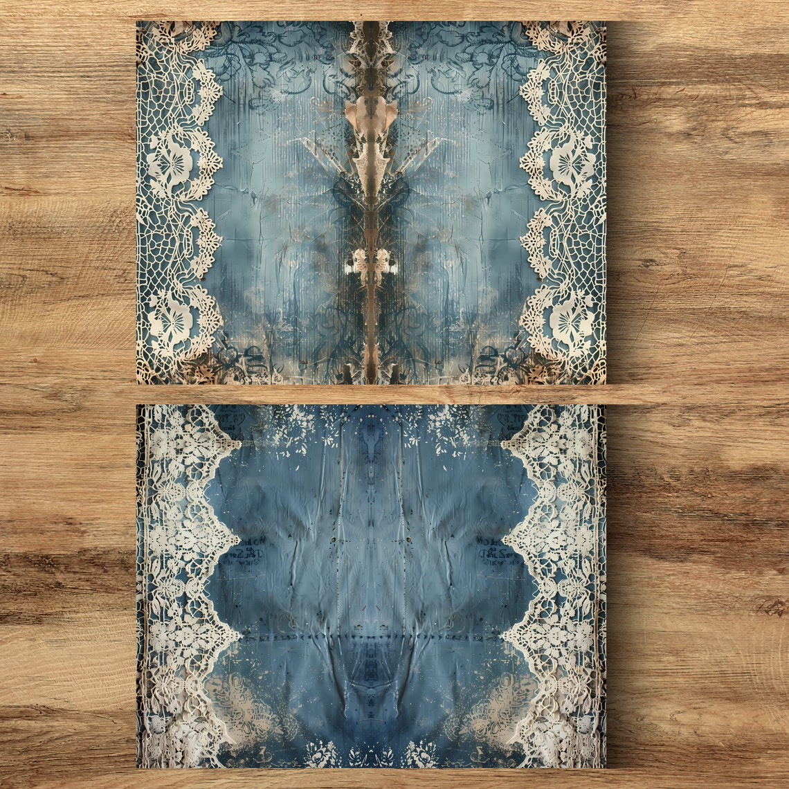 Blue Whisper Vintage Lace Digital Paper: 8.5x11 Scrapbook (digital ...