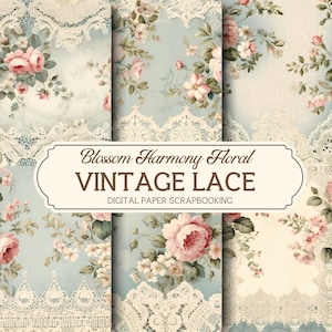 Vintage Lace Digital Paper Printable, Flowers Lace, Victorian, Lace ...