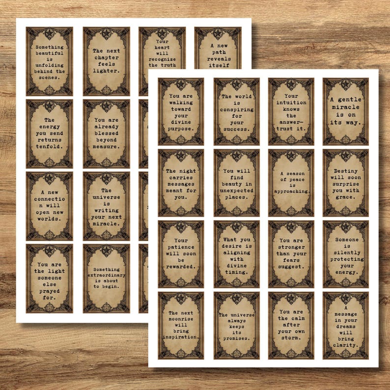 10 JPG Printable Fortune Teller Quotes: Vintage Tarot Quotes Junk ...