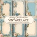 A4 Vintage Lace Frame Digital Paper Printable, Shabby Chic Sweet Blue ...