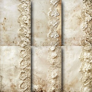 8.5x11" Vintage Lace Digital Paper Printable, Ethereal White Floral ...