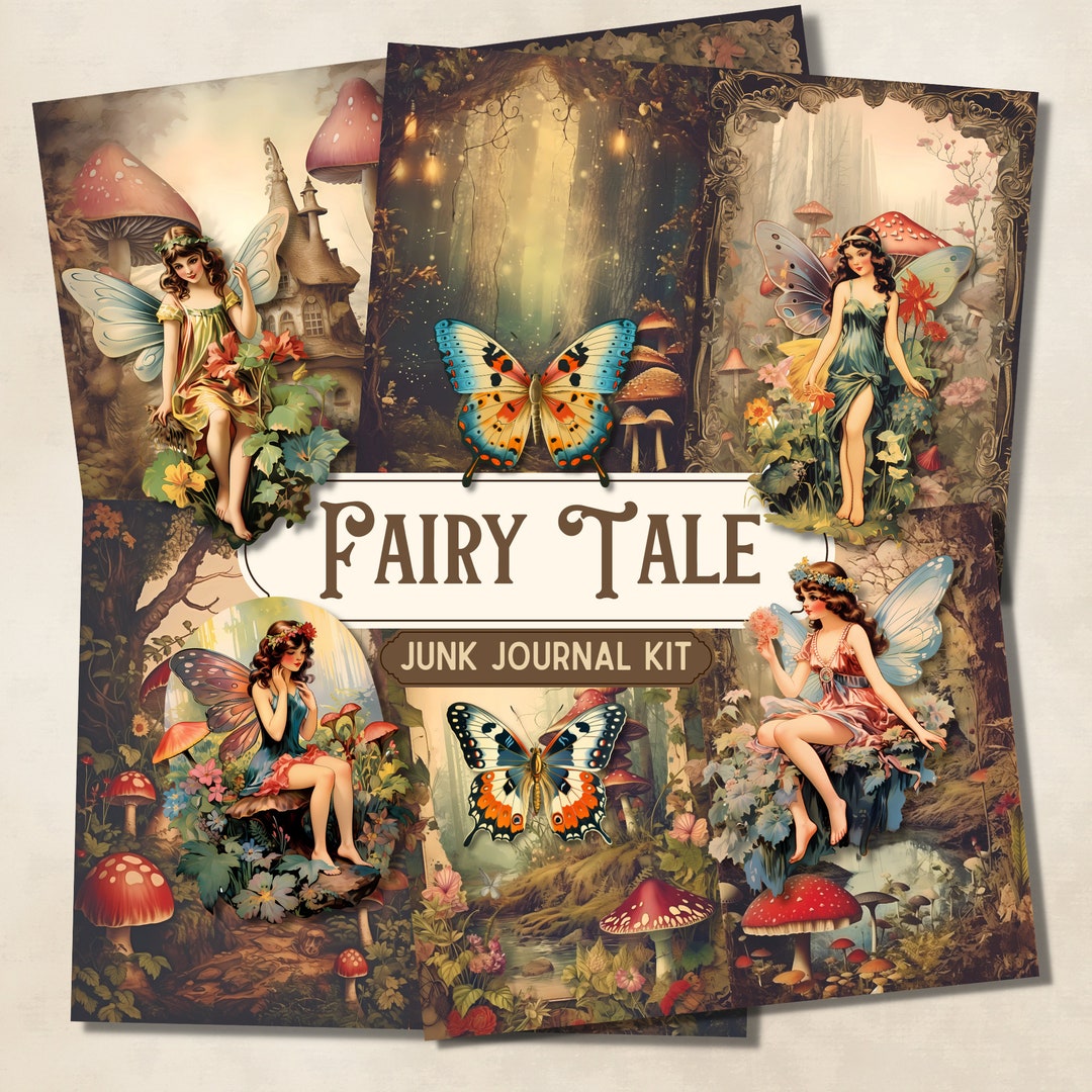 Junk Journal Kit Fairy Tale, Vintage Junk Journal Pages, Ephemera ...