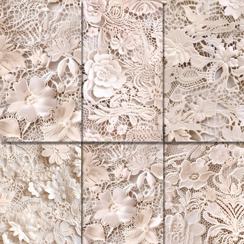 Vintage Lace Digital Paper: Antique White Scrapbook Kit (digital ...