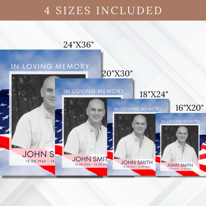 In Loving Memory Welcome Sign Poster for Veteran Military - Editable ...