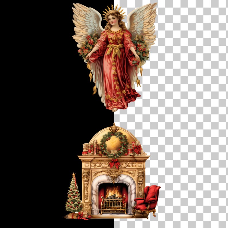 20 PNG Red Christmas Clipart Bundle PNG Santa Angels - Etsy