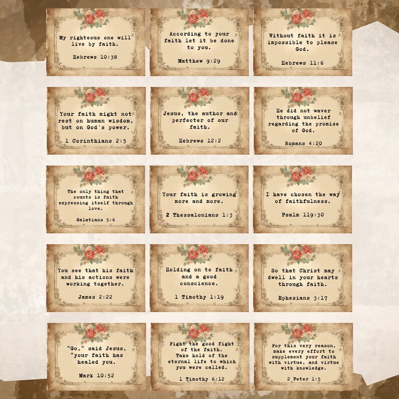 Printable Faith Bible Verse Junk Journal, Bible Verse Label, Bible Word ...