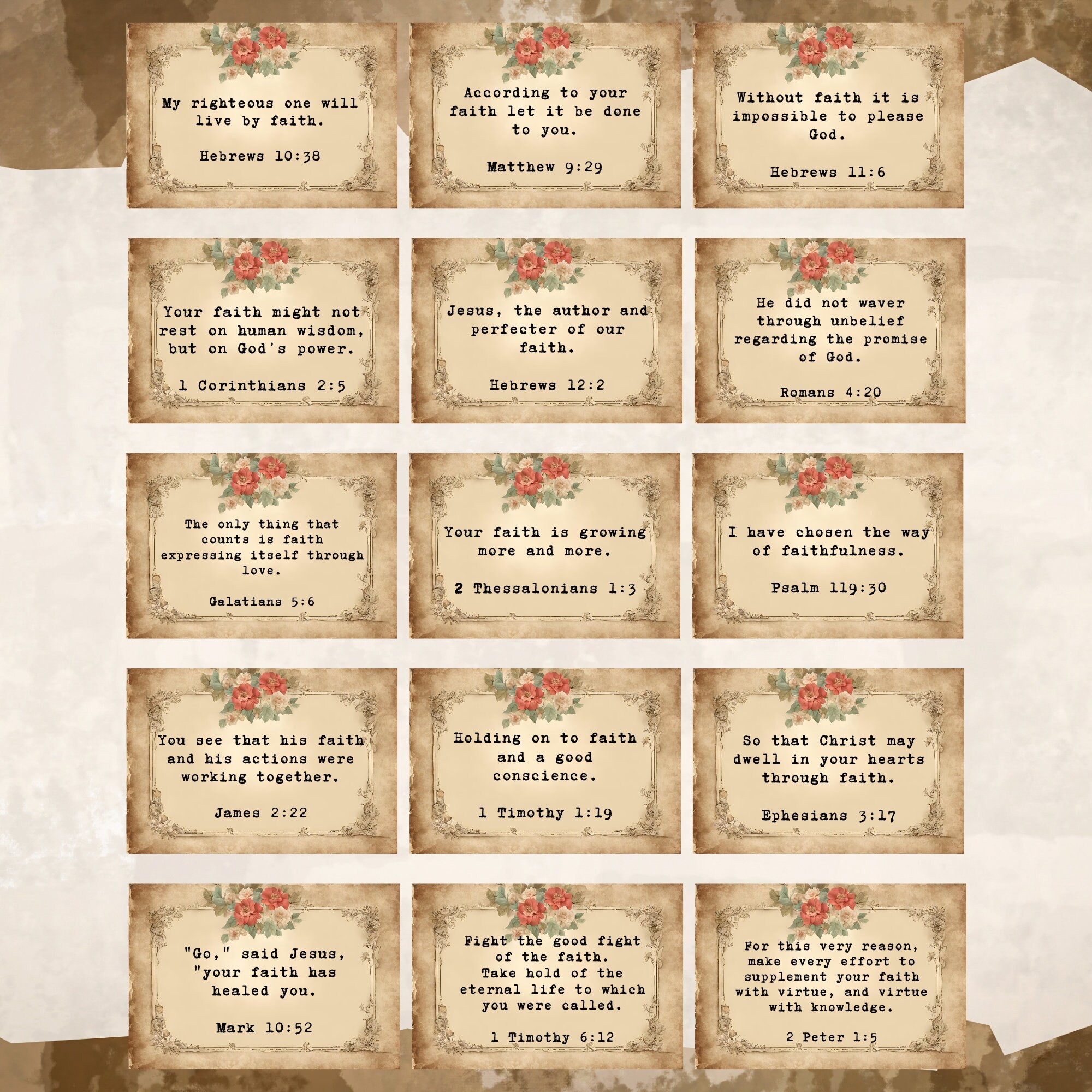 Printable Faith Bible Verse Junk Journal, Bible Verse Label, Bible Word ...