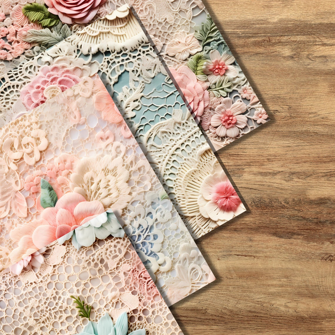 Vintage Lace Digital Paper Printable, Sweet Florals, Victorian, Lace ...