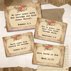 Printable Faith Bible Verse Junk Journal, Bible Verse Label, Bible Word ...