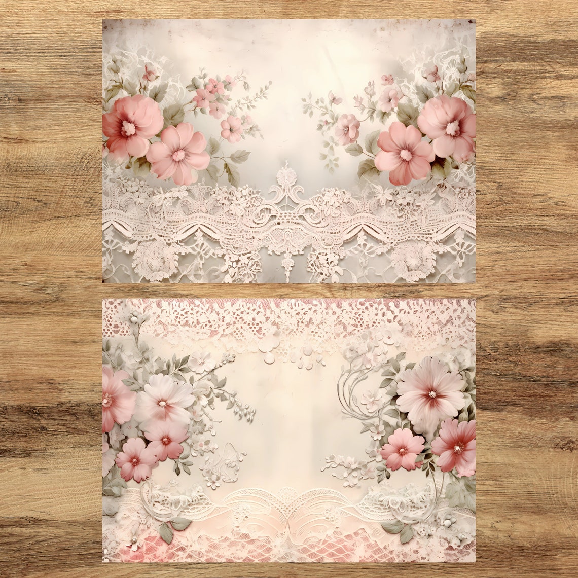 Vintage Lace Digital Paper: A4 Shabby Chic Floral (digital Download) - Etsy