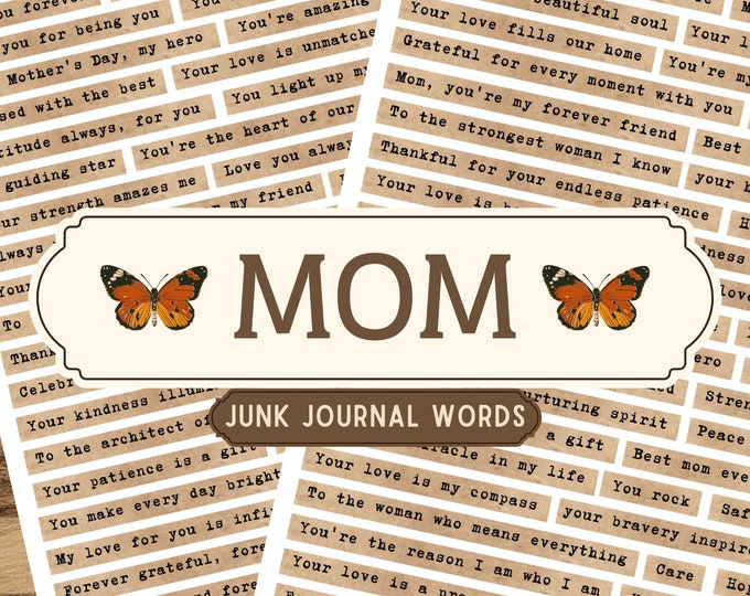 Mother Sentiments Digital Sheet, Printable Mother’s Day Sentiments ...
