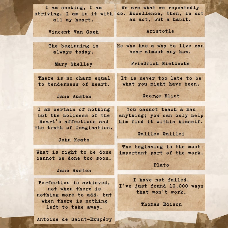 Printable Inspirational Quotes for Junk Journal, Junk Journal Words ...