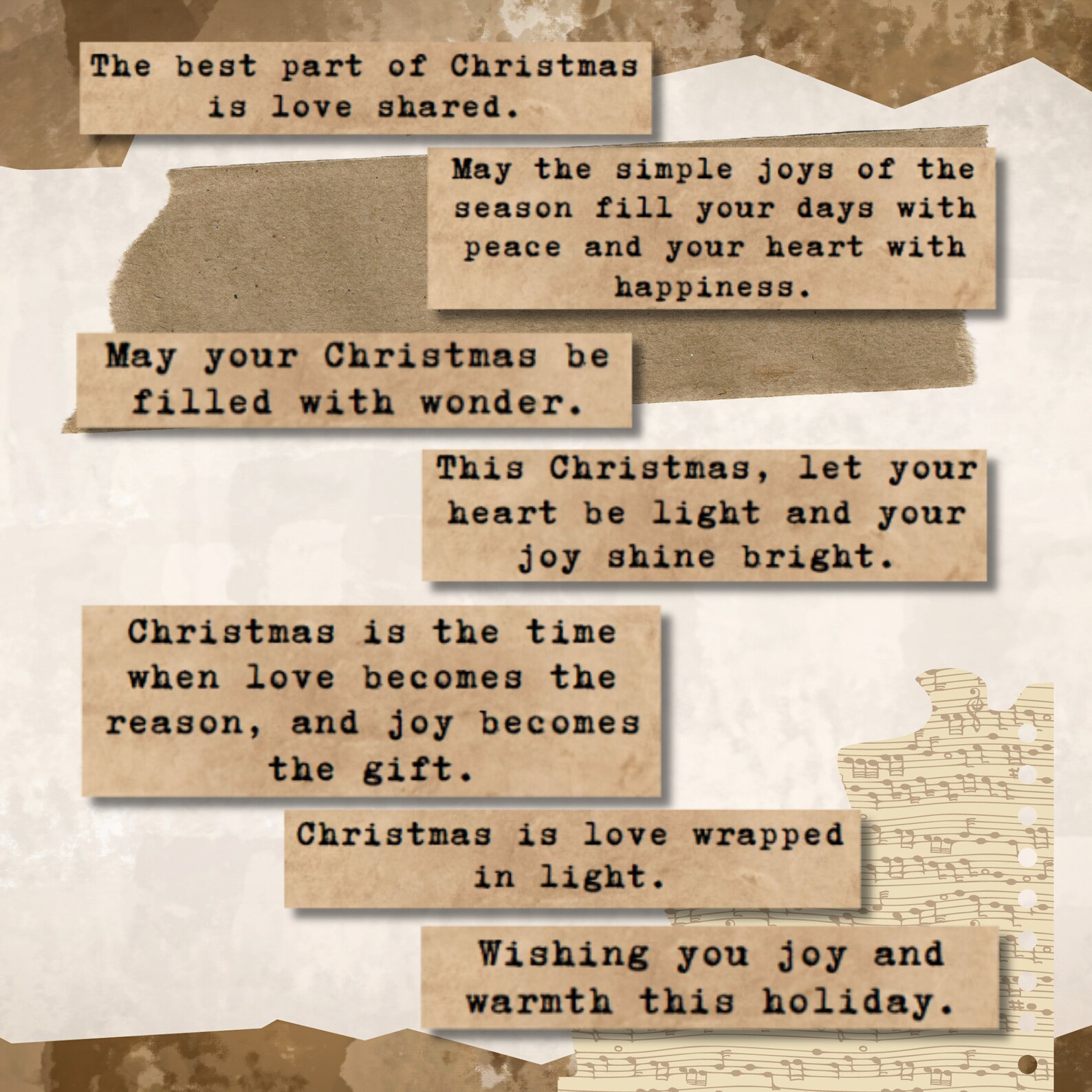Printable Christmas Quotes, Vintage Junk Journal Ephemera, Holiday ...