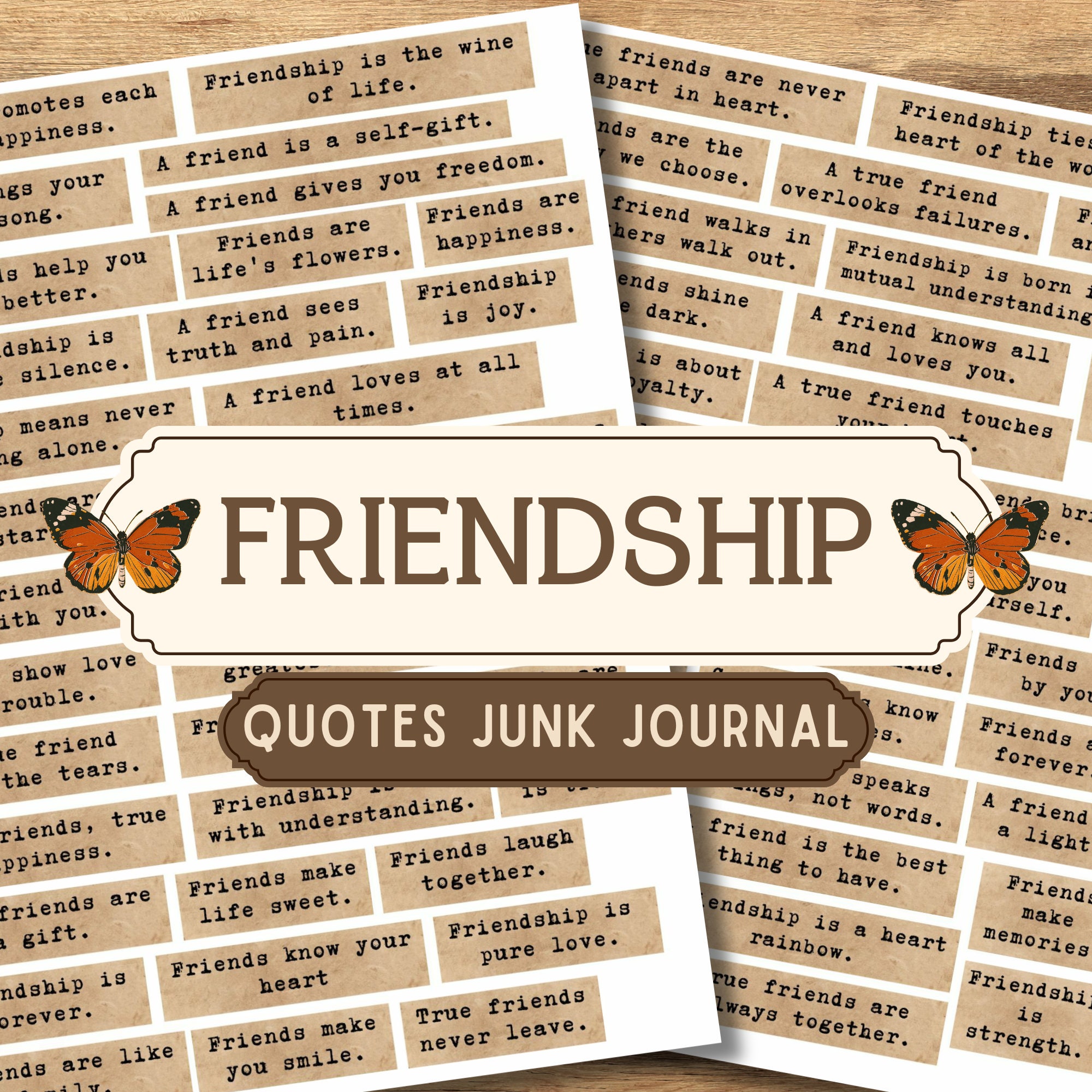 Printable Friendship Quotes, Friendship Junk Journal Printable ...