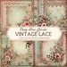 12x12" Vintage Lace Digital Paper Printable, Ghostly White, Lace ...